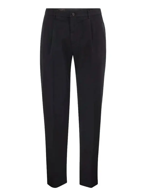 Peserico Logo-detail Tailored Trousers - Black