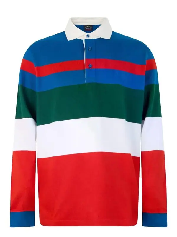 Paul & Shark Striped Long-sleeve Polo Shirt - Red