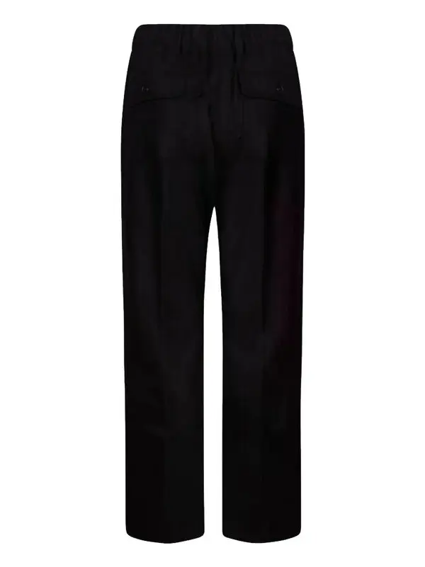 Max Mara Elasticated Pressed-crease Trousers - Black