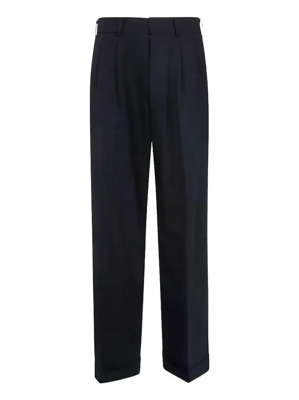 Junya Watanabe Pleated Wool Trousers - Black