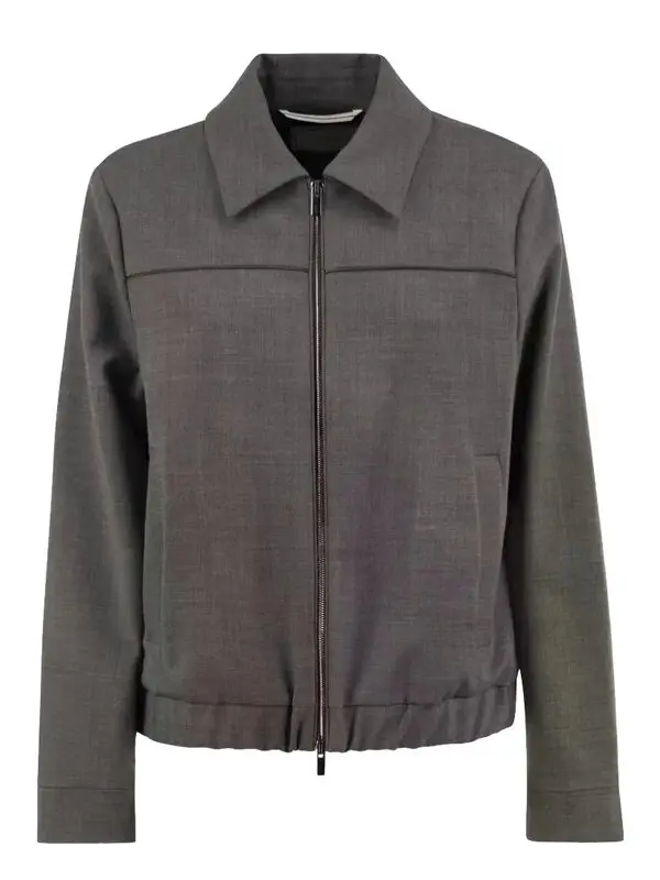 Peserico Zip-fastening Bomber Jacket - Grey