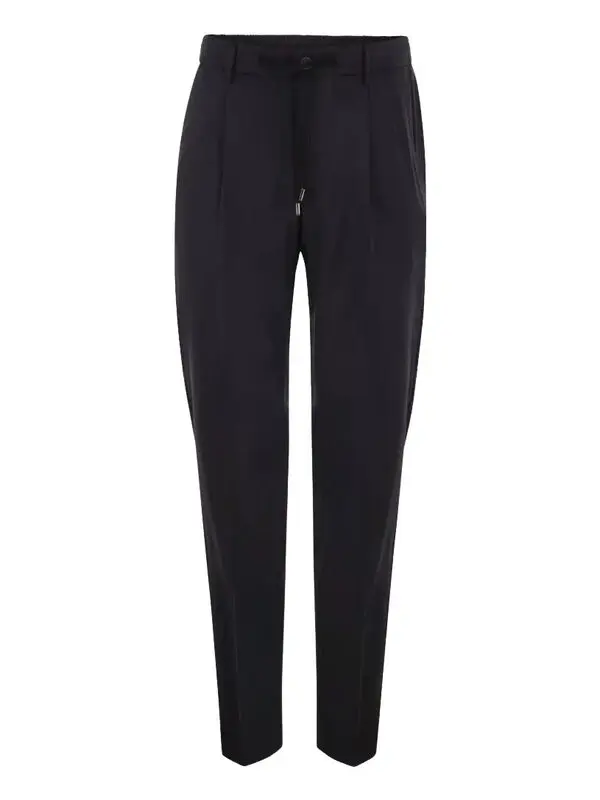 Peserico Drawstring Tapered Trousers - Black