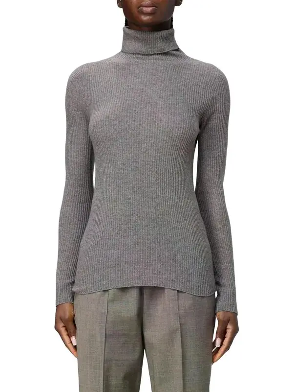 Fabiana Filippi Platinum Ribbed-knit Roll-neck Sweater - Grey