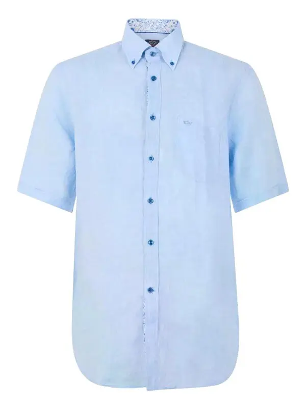Paul & Shark Linen Short-sleeve Shirt - Blue