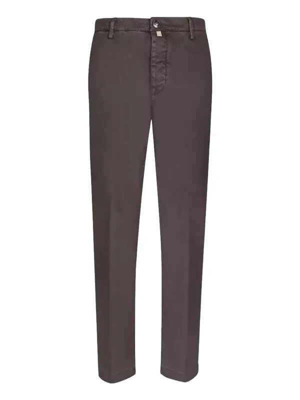 JACOB COHЁN Logo-patch Straight-leg Trousers - Brown