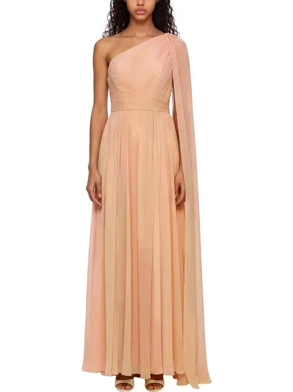 Elie Saab One-shoulder Cape-detail Gown - Pink