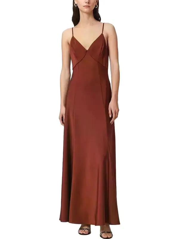 ALLSAINTS V-neck Maxi Dress - Brown