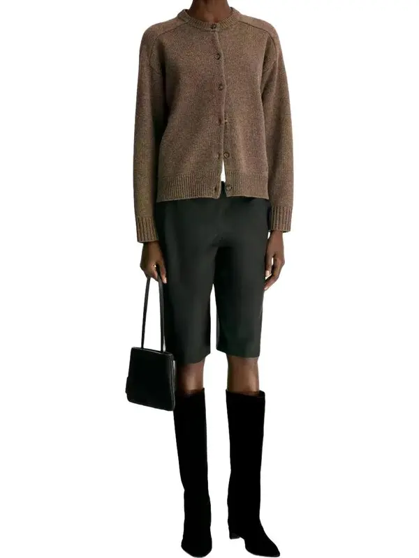 Loulou De Saison Aidar Crew-neck Button-up Cardigan - Brown