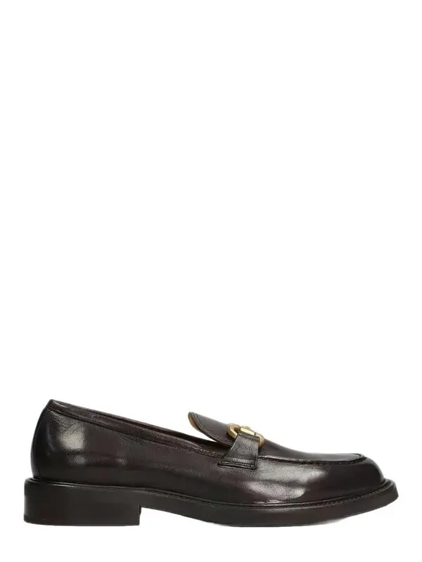 MARA BINI Horsebit Leather Loafers - Brown