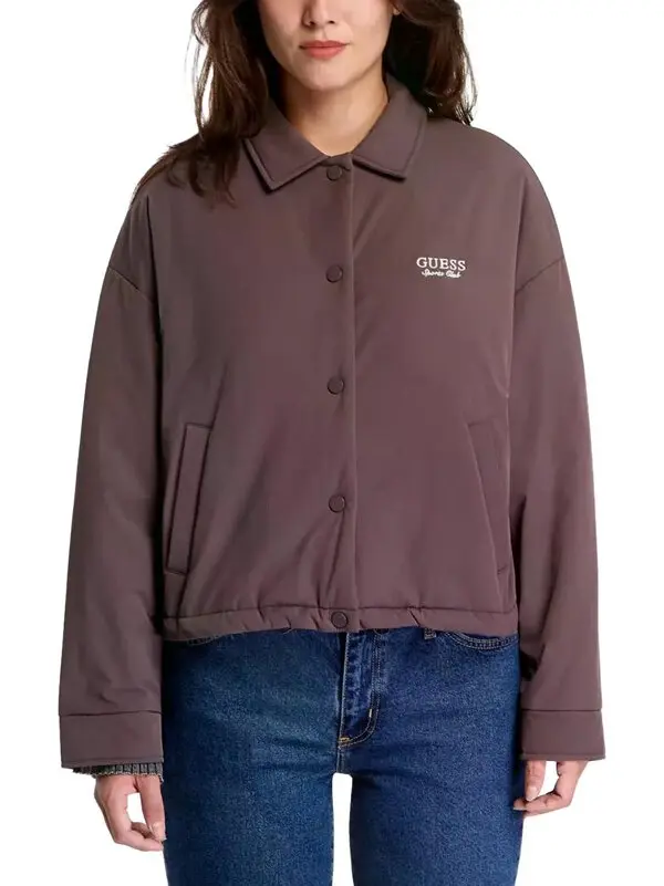 Guess Logo-embroidered Jacket - Brown