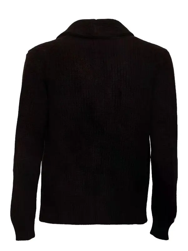 FILIPPO DE LAURENTIIS Shawl-collar Ribbed-knit Cardigan - Brown