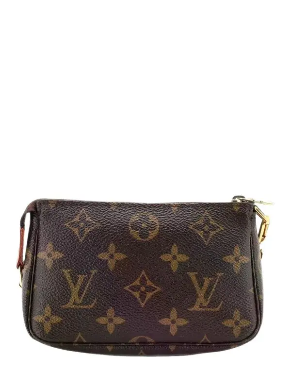 LOUIS VUITTON Pochette Accessoires Monogram Canvas Mini Clutch Bag - Brown