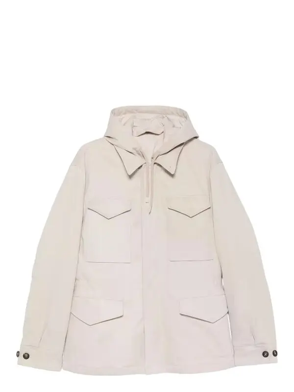 Eleventy Hooded Multi-pocket Jacket - Neutrals