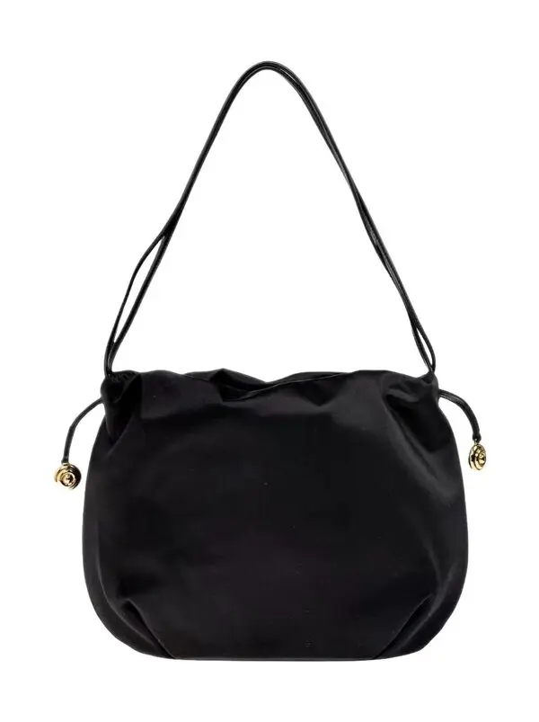 LIFFNER Satin Drawstring Shoulder Bag - Black