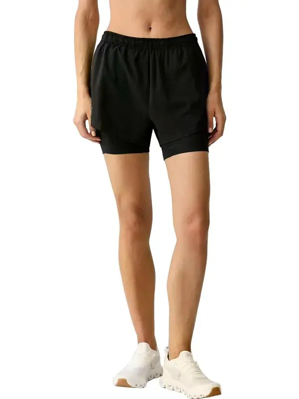 On Layered Logo-print Shorts - Black