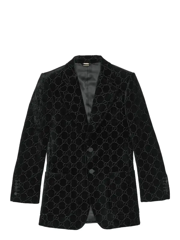 Gucci Gg Velvet Jacket - Black