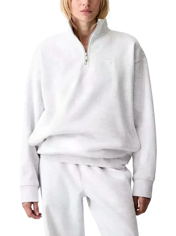 On Club Collective Quarter-zip Logo-embroidered Sweater - Grey