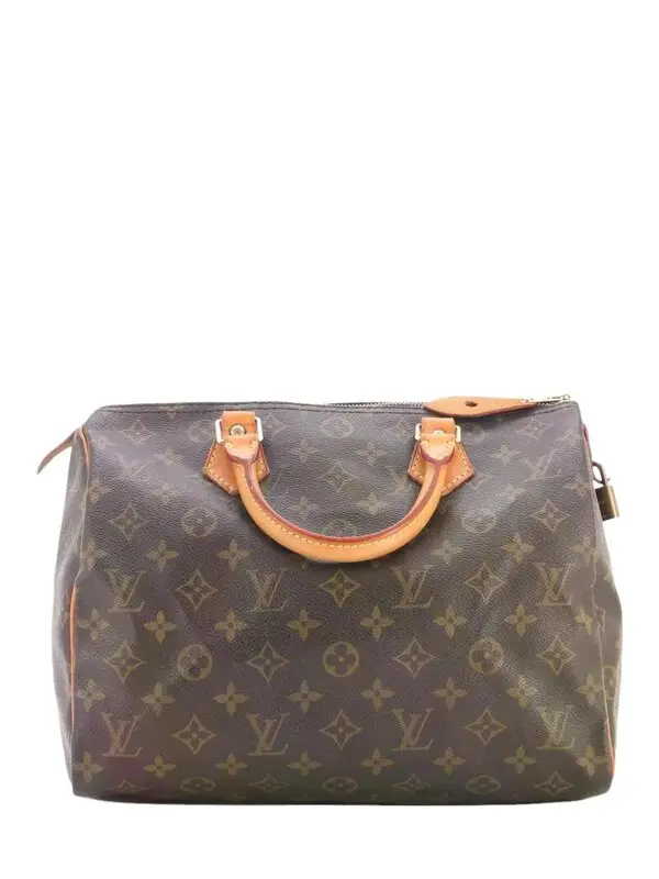 LOUIS VUITTON Speedy Handbag Monogram Canvas 30 Satchel - Brown