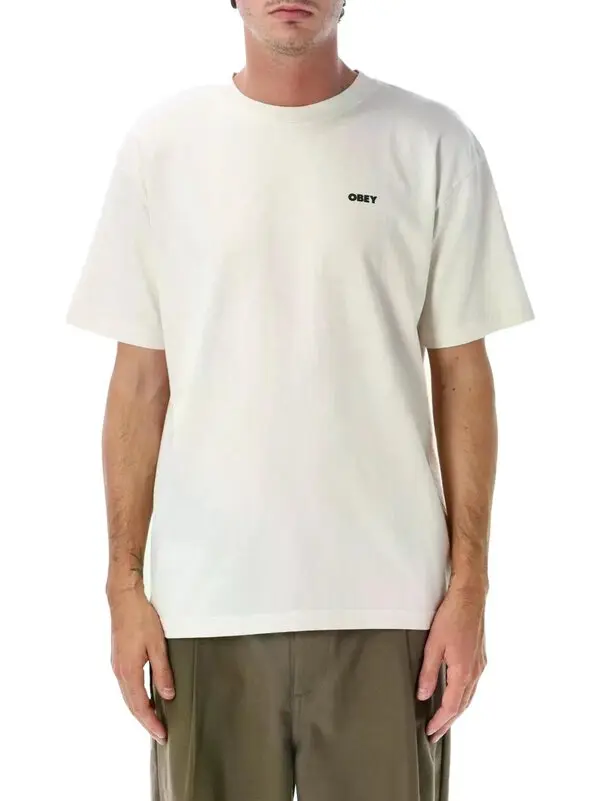 Obey Bold Icon Face Pigment Logo-print T-shirt - Neutrals