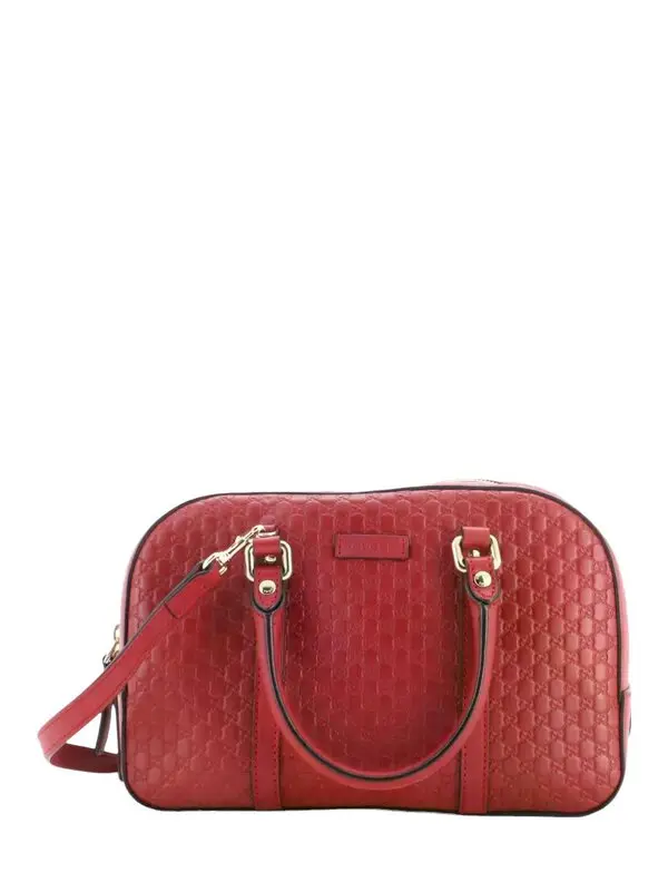 Gucci Convertible Top Handle Microguccissima Leather Small Crossbody Bag - Red