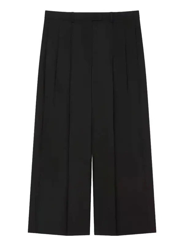 Givenchy Cropped Double Pleat Pants In Wool And Mohair - Black