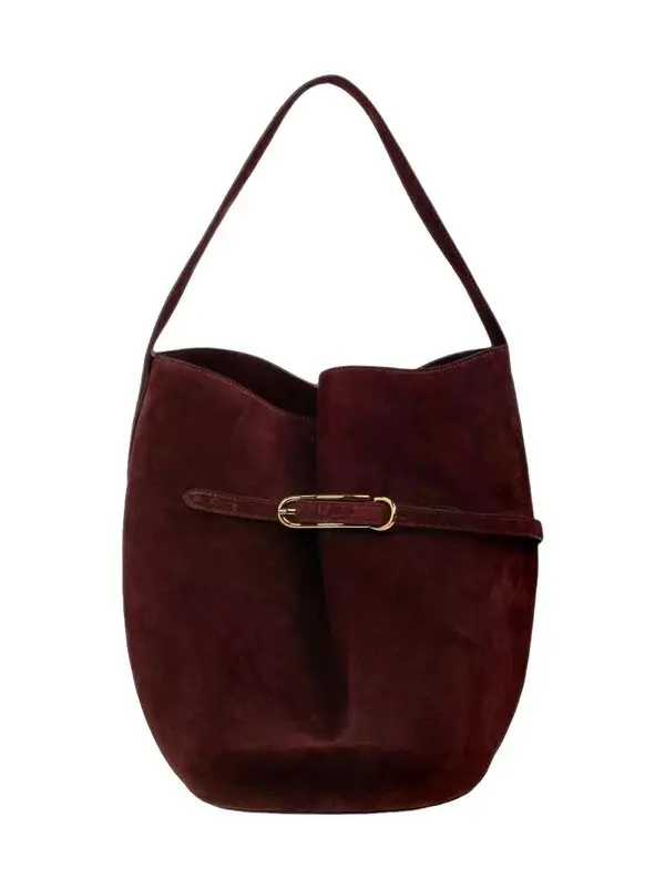 LIFFNER Large Buckle-detail Suede Tote Bag - Red