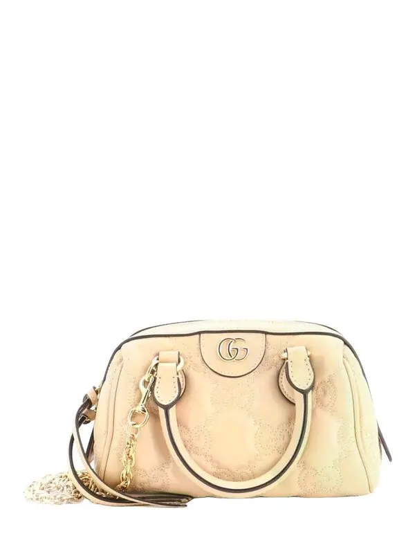 Gucci Ophidia Convertible Boston Top Handle Bag Gg Matelasse Leather Mini Crossbody Bag - Neutrals