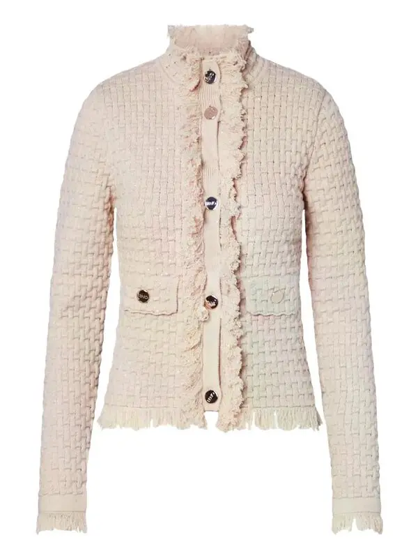 Liu Jo Jacket With Frayed Details - Neutrals