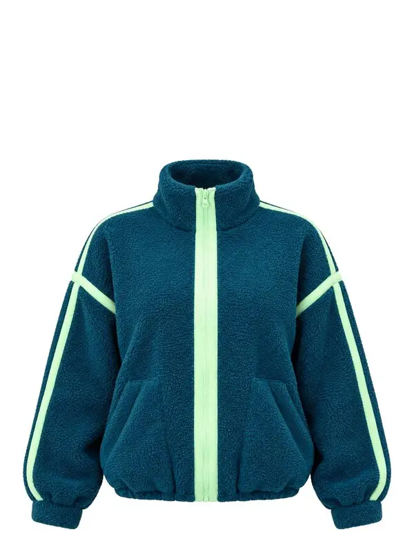 GIRL IN MIND Mimi Contrast Zip Fleece - Green