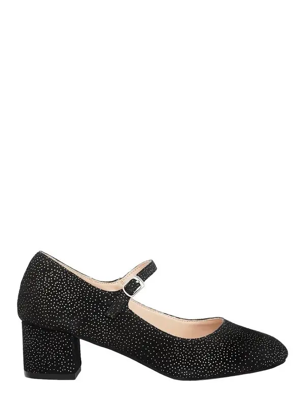 RAG & CO Bettola Shimmer Suede Mary Jane Sandals In By - Black