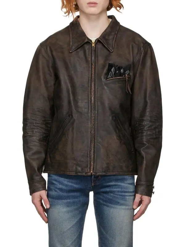 Ralph Lauren Zipped Leather Jacket - Black