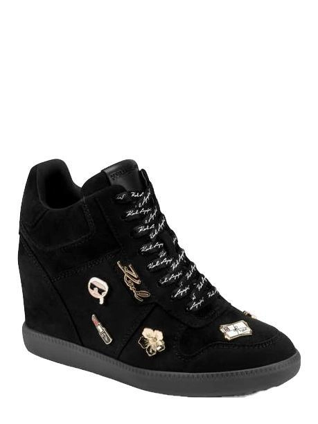 Karl Lagerfeld Paris Spirea Wedge Sneaker - Black