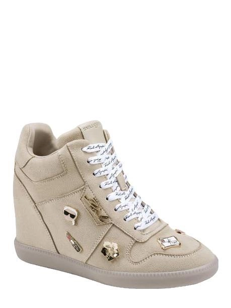 Karl Lagerfeld Paris Spirea Wedge Sneaker - Stone