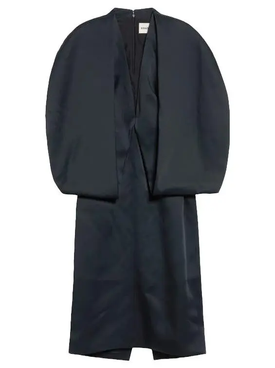Khaite Dakota Bonded Crepe Satin Dress - Black