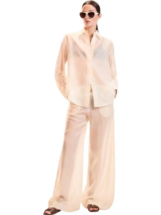 Cynthia Rowley Salina Sheer Shirt - Ivory