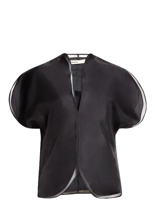 Khaite Briar Silk Organza Top - Black