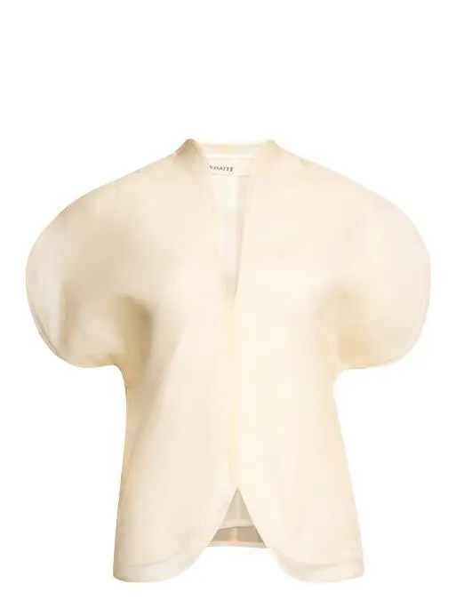 Khaite Briar Silk Organza Top - Champagne