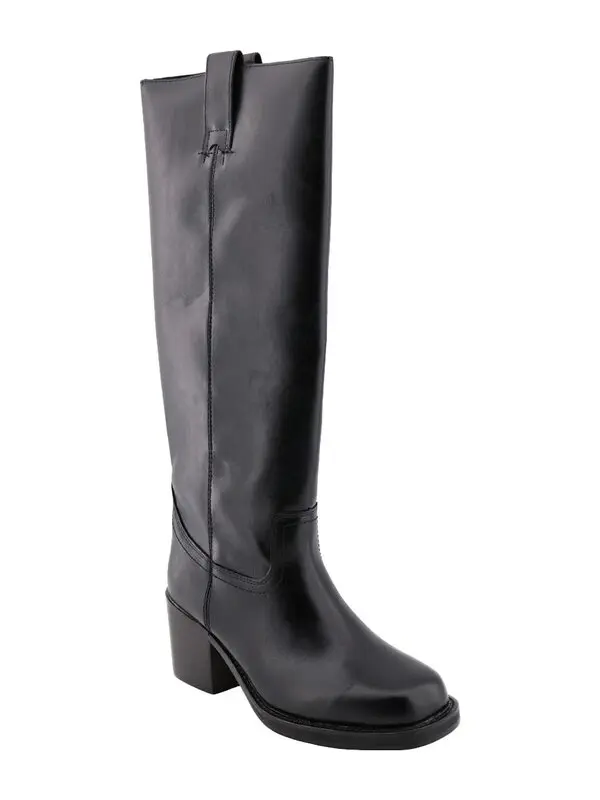 SHU SHOP Zadie Faux Leather Knee High Boot - Black
