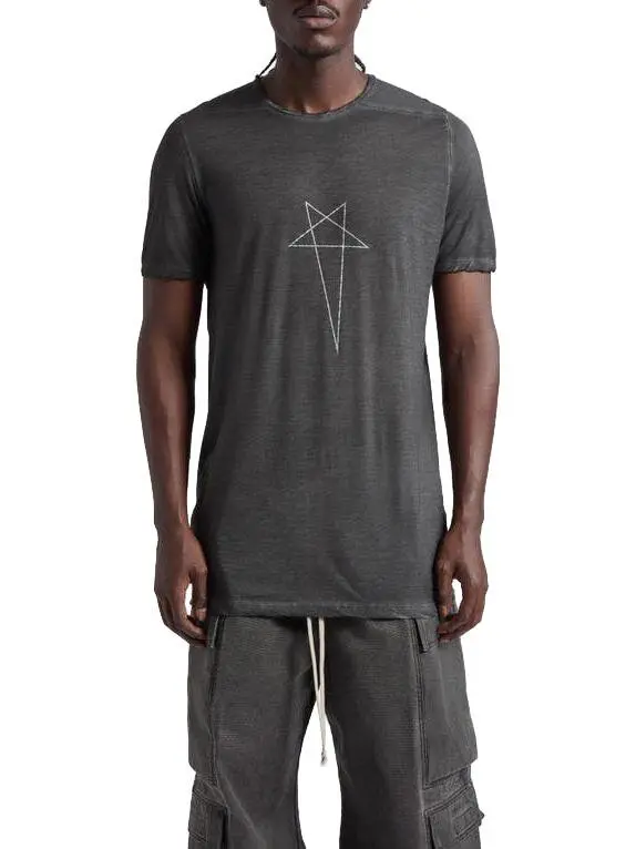 Rick Owens Level Pentagram Graphic T-shirt - Black/silver