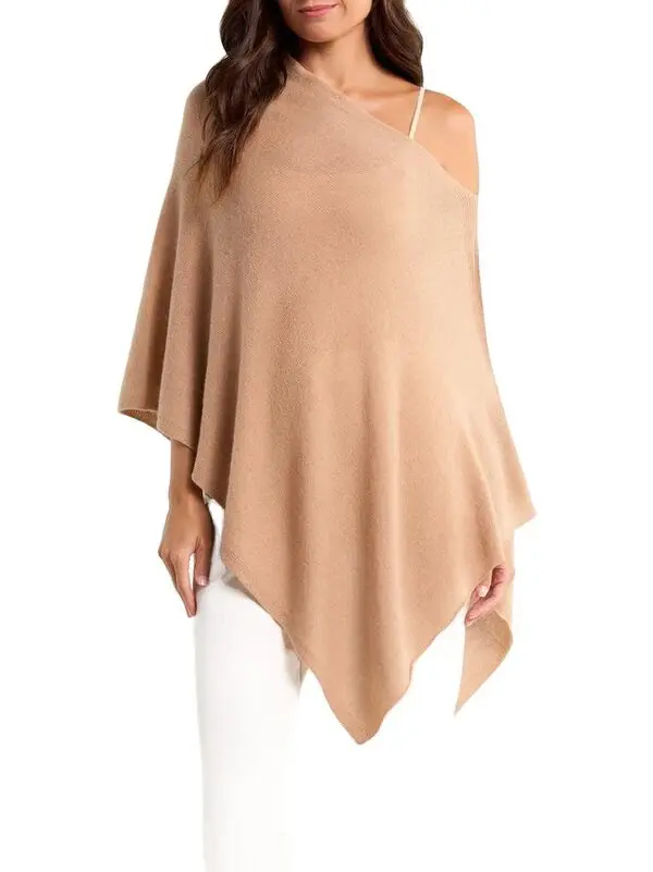 Nordstrom Wool & Cashmere Asymmetrical Poncho - Camel
