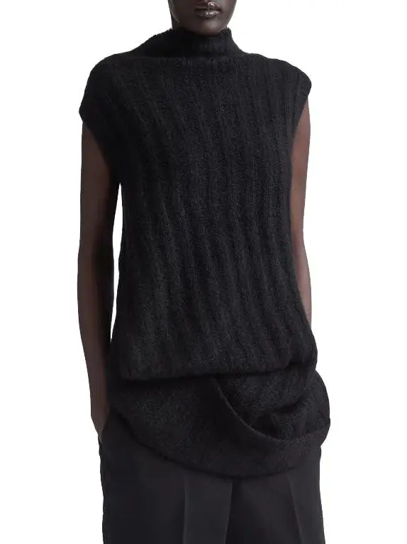 Rick Owens Babel Cashmere & Silk Ribbed Sweater - Black