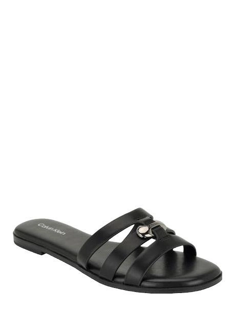 Calvin Klein Karra Faux Leather Slide Sandal - Black
