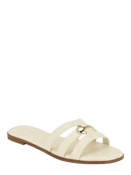 Calvin Klein Karra Faux Leather Slide Sandal - Ivory