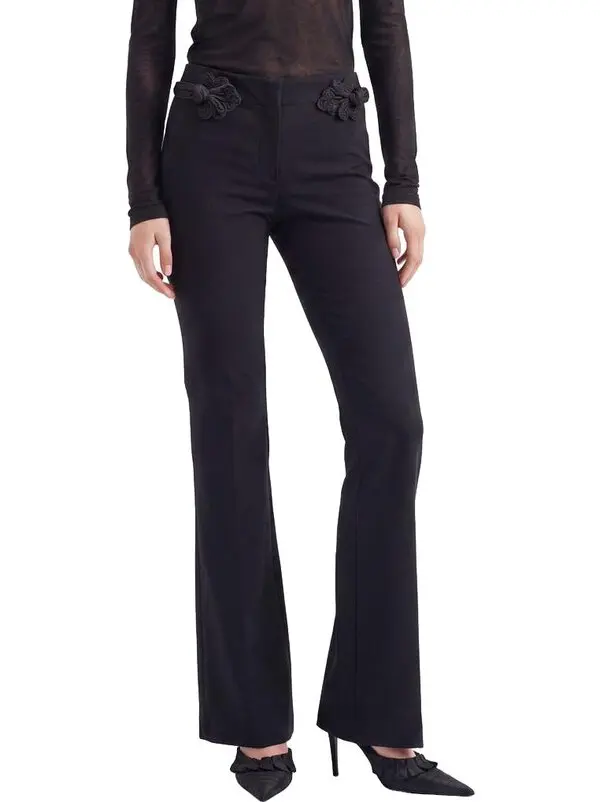 NOCTURNE Accessory Detail Flare Trousers - Black