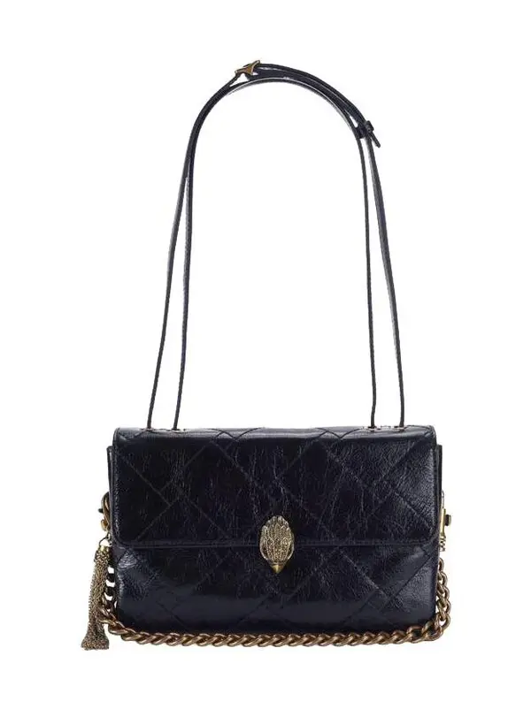 Kurt Geiger Celia Leather Flap Shoulder Bag - Navy