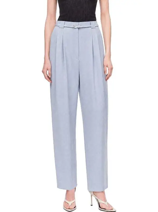 NOCTURNE Belt Detail Double Pleat Trousers - Blue