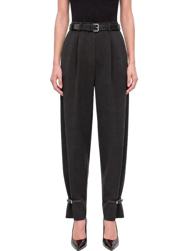 NOCTURNE Belt Detail Trousers - Black