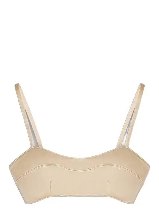 NOCTURNE String Strap Crop Top - Beige