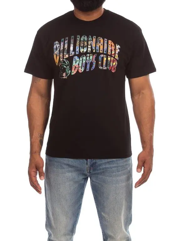 BILLIONAIRE BOYS CLUB Curve Logo Cotton Graphic T-shirt - Black