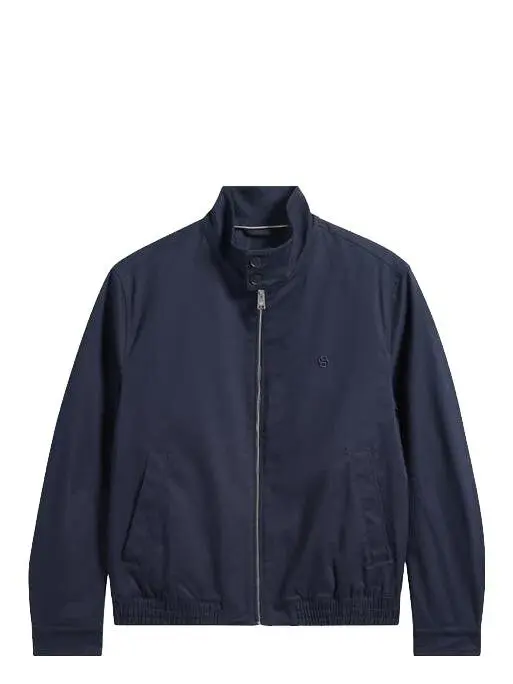 BOSS H-coiner Cotton Blend Bomber Jacket - Dark Blue